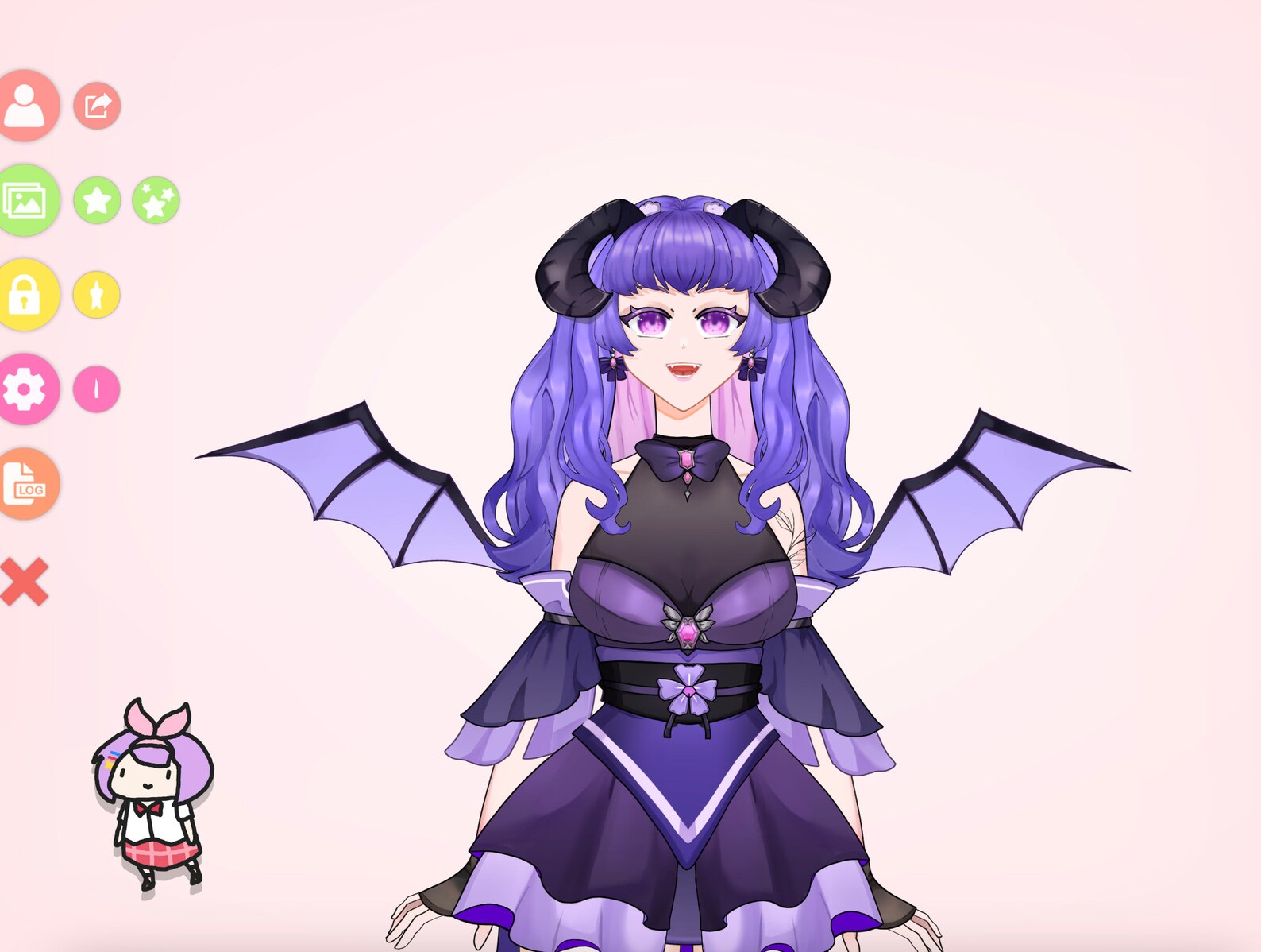Ready to Use Premade Full Body Vtuber Purple Devil Girl Fully Designed ...