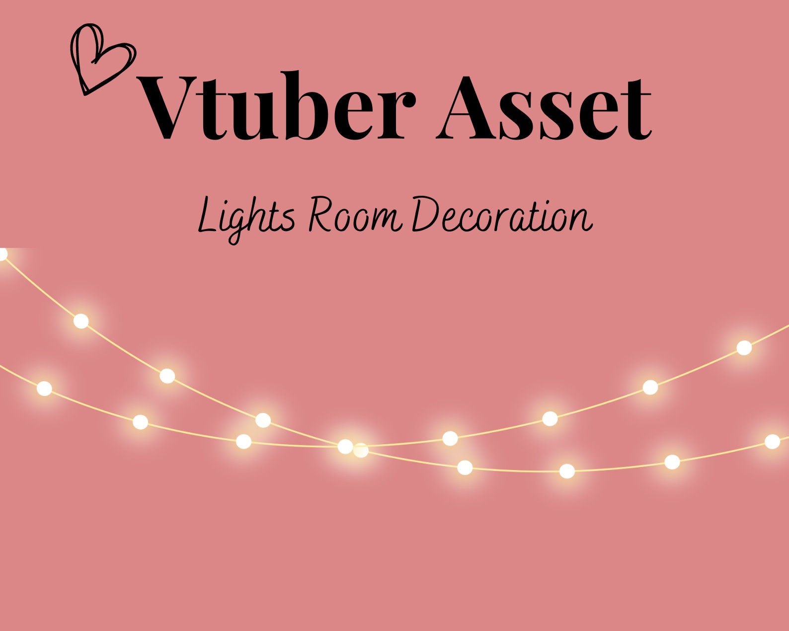 Vtuber Asset / Warm Lights Room Decoration Decal / PNG Instant Download ...