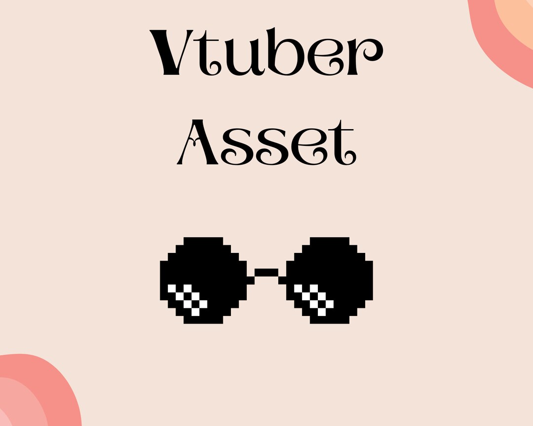 Vtuber Asset Round Pixelated Glasses PNG Download - Etsy