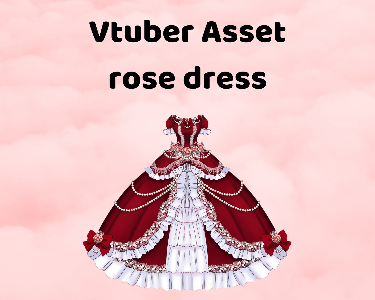 Vtuber Asset Rose Dress PNG Download - Etsy