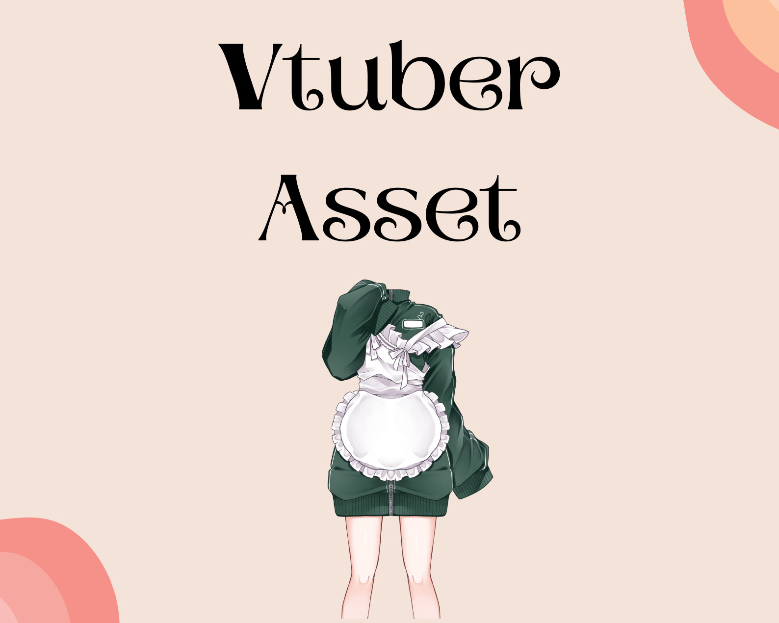 Vtuber Asset Green Maid Half Body PNG Download - Etsy