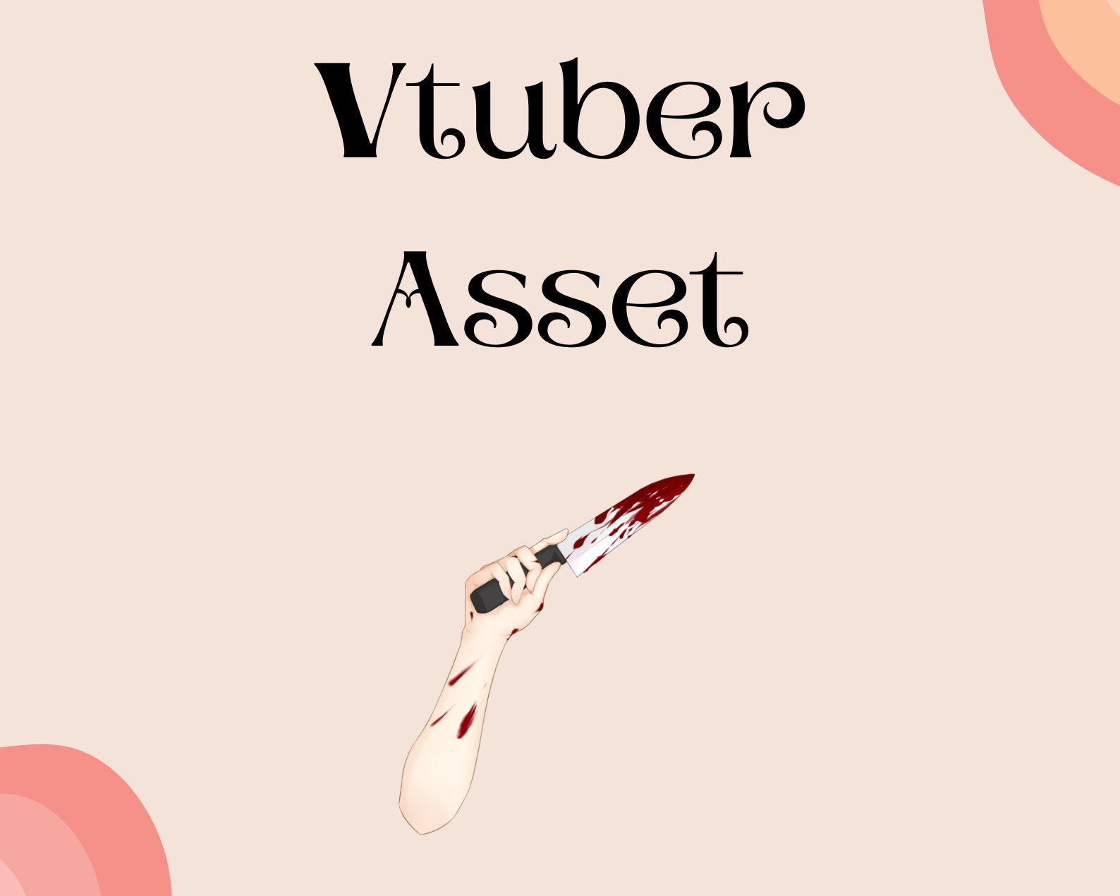 Vtuber Asset Bloody Hand Holding Knife PNG Download - Etsy