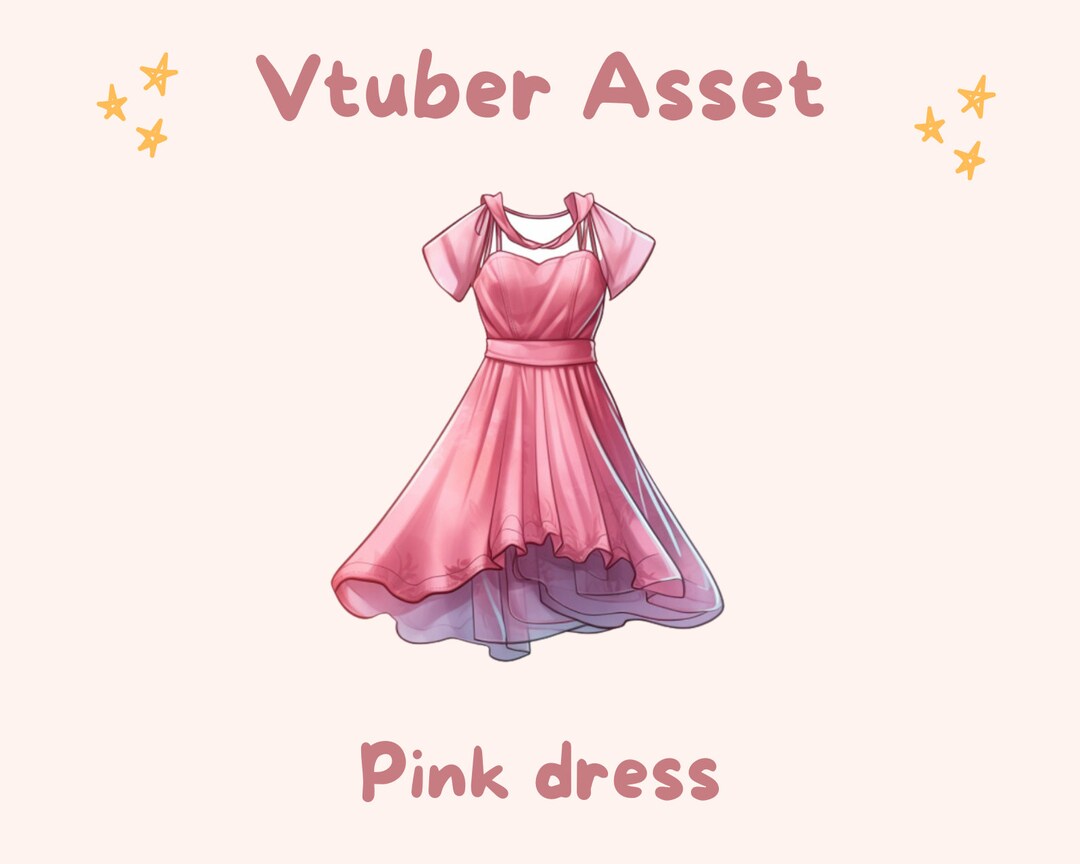 Vtuber Asset / Pink Dress / Transparent Background PNG File / Clothing ...