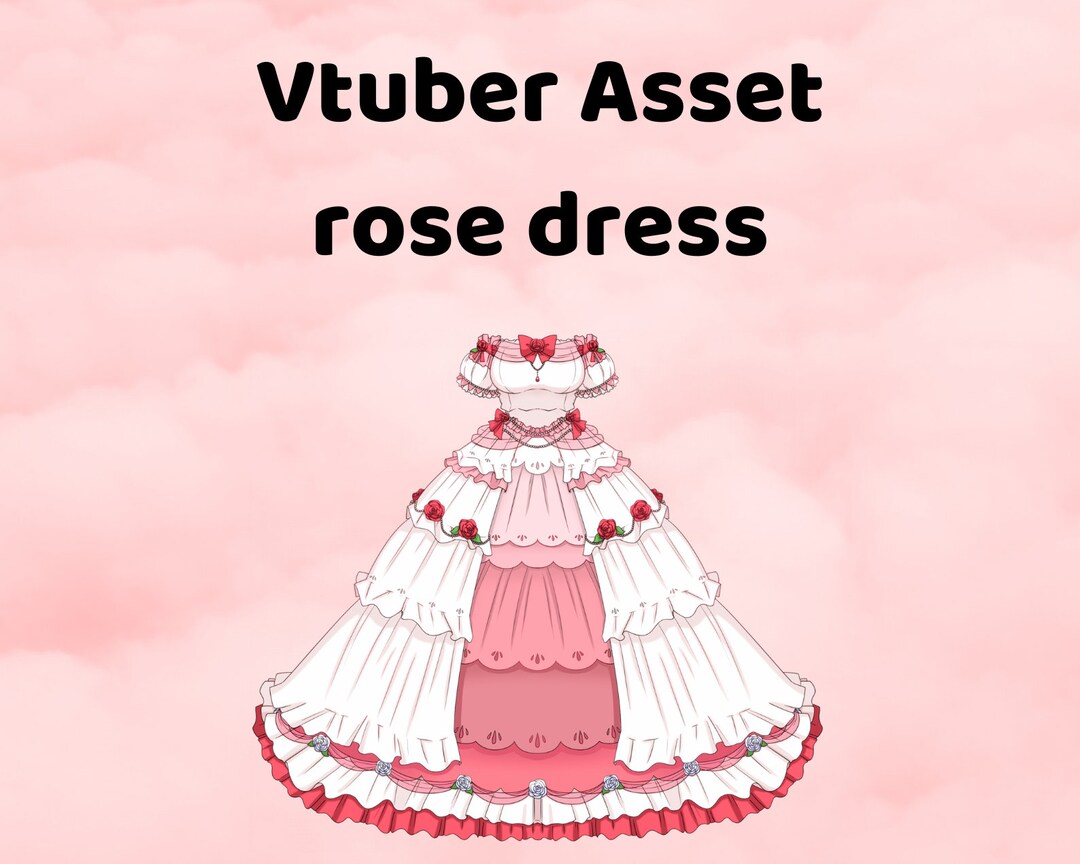 Vtuber Asset Rose Dress PNG Download - Etsy