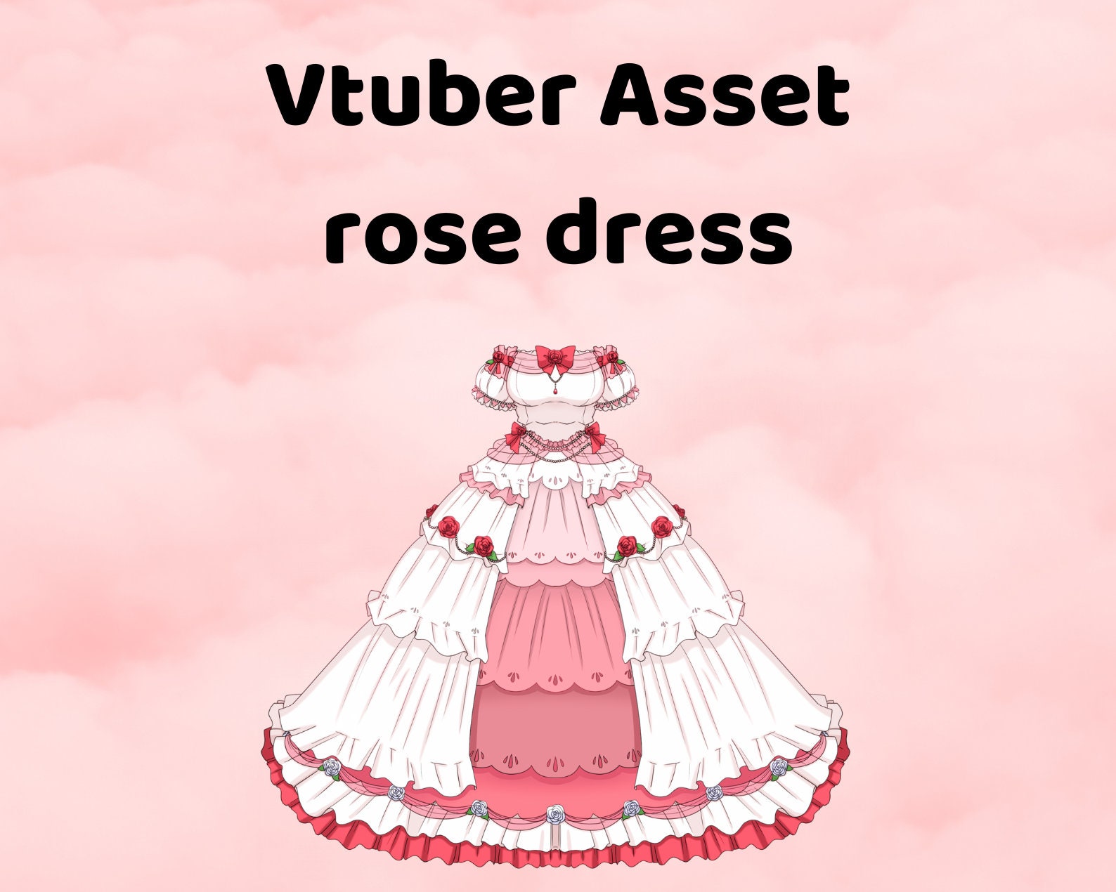 Vtuber Asset Rose Dress PNG Download - Etsy