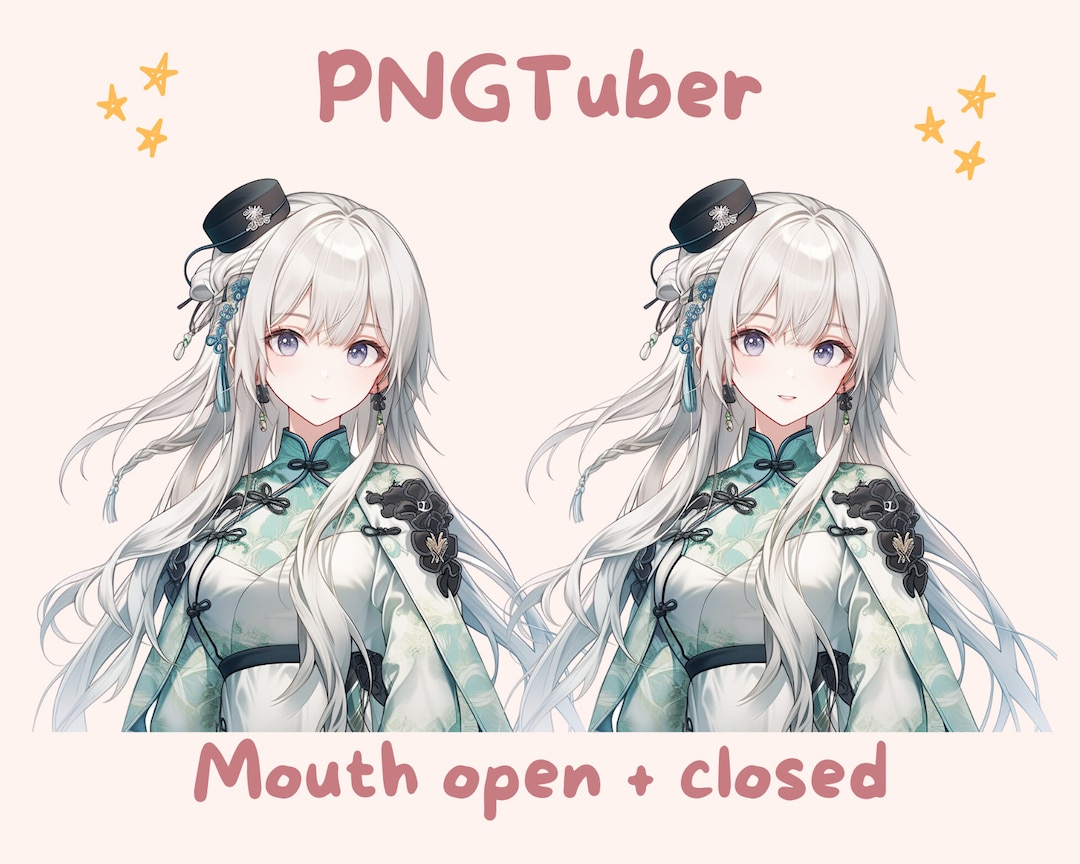 PNGTuber / Listo para usar / PNG Vtuber / Boca cerrada + abierta / 2 PNGs - Etsy España