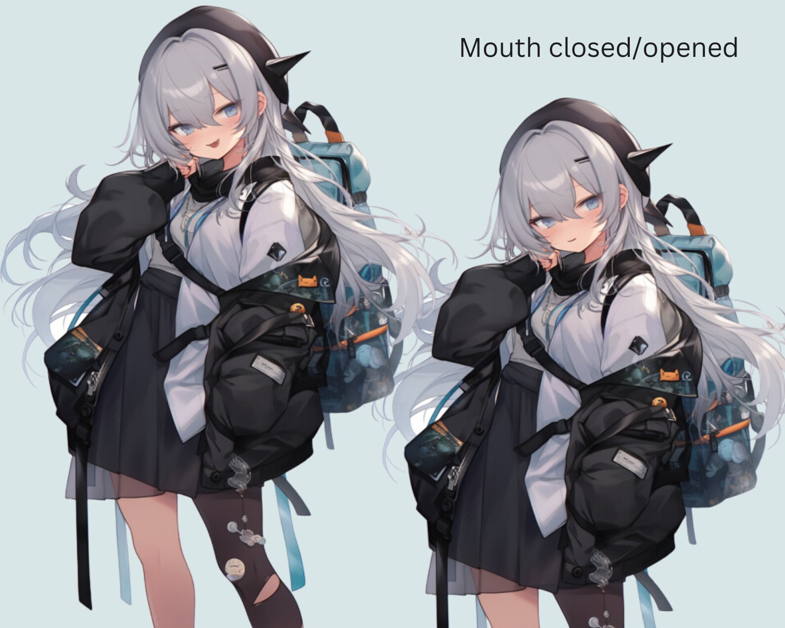 Ready to Use Premade Full Body Chibi Girl Pngtuber Streaming PNG Files ...