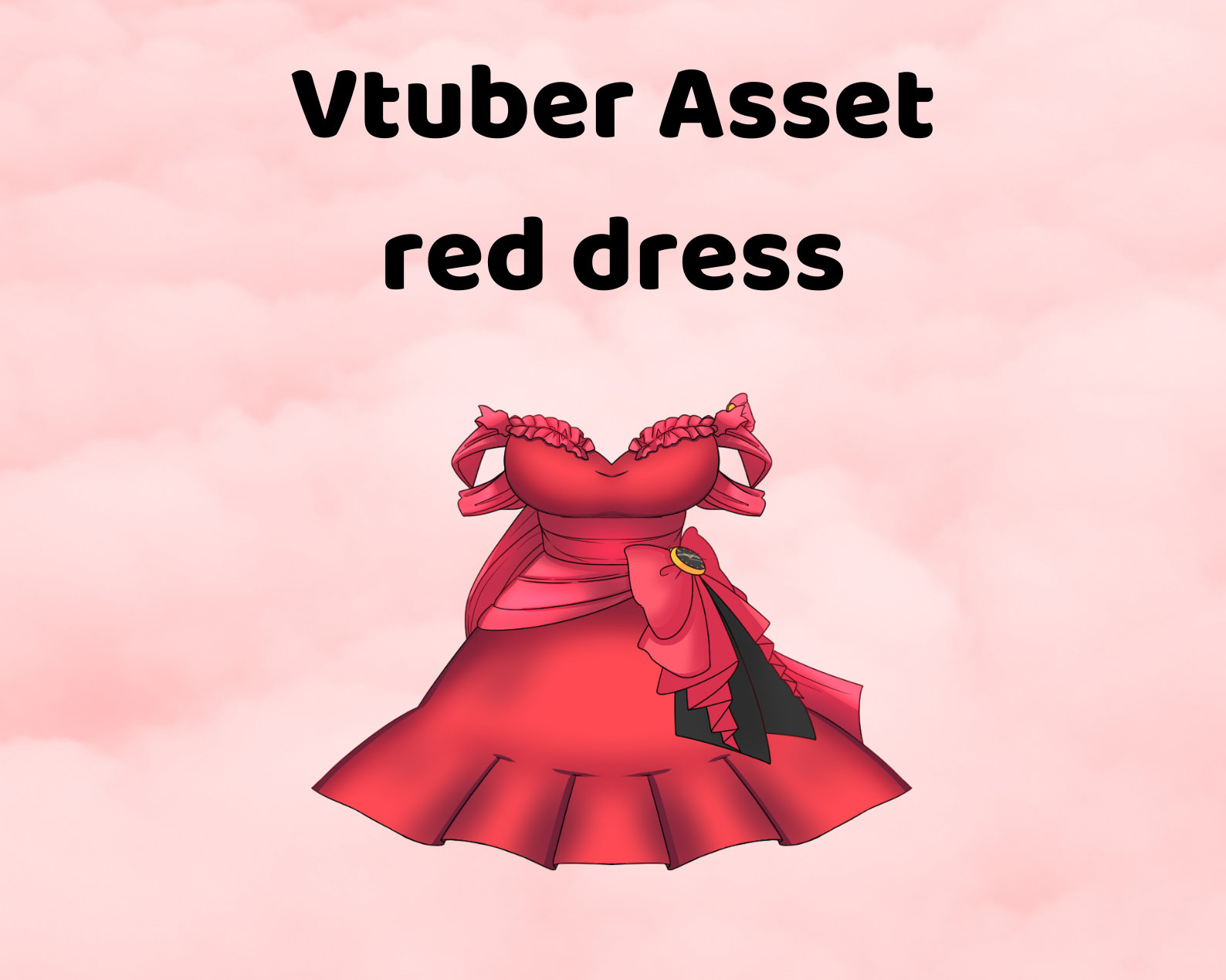 Vtuber Asset Red Dress PNG Download - Etsy