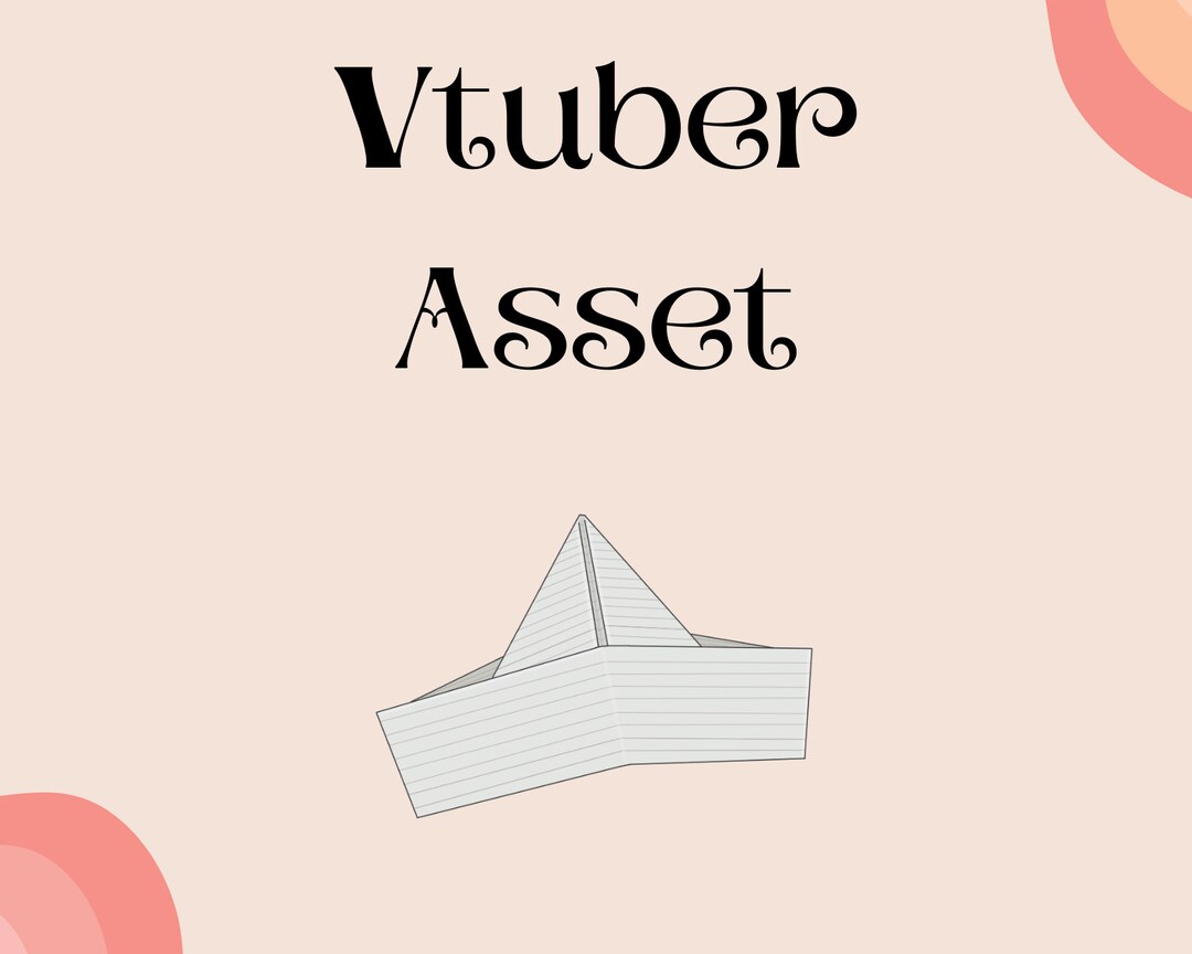Vtuber Asset Paper Hat PNG Download - Etsy