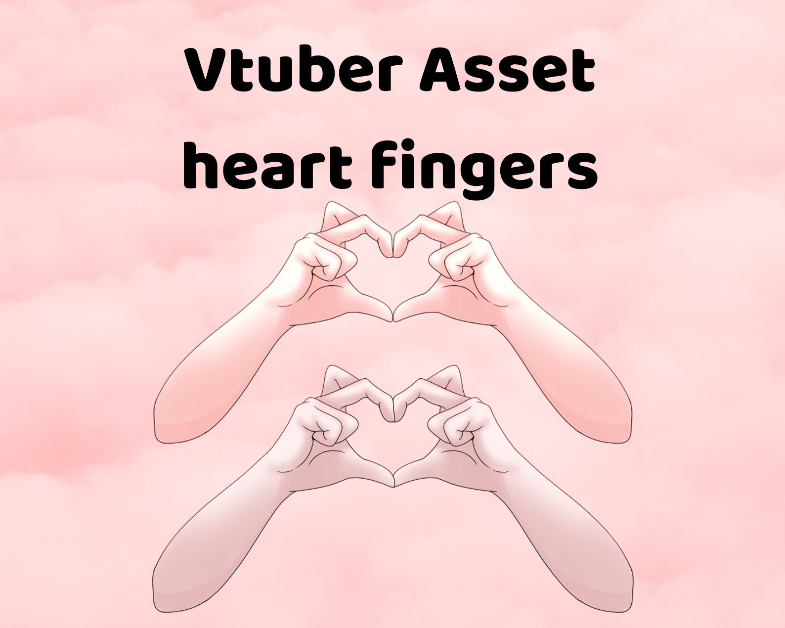 Vtuber Asset Heart Fingers PNG (2 Skin Tones Included) - Etsy