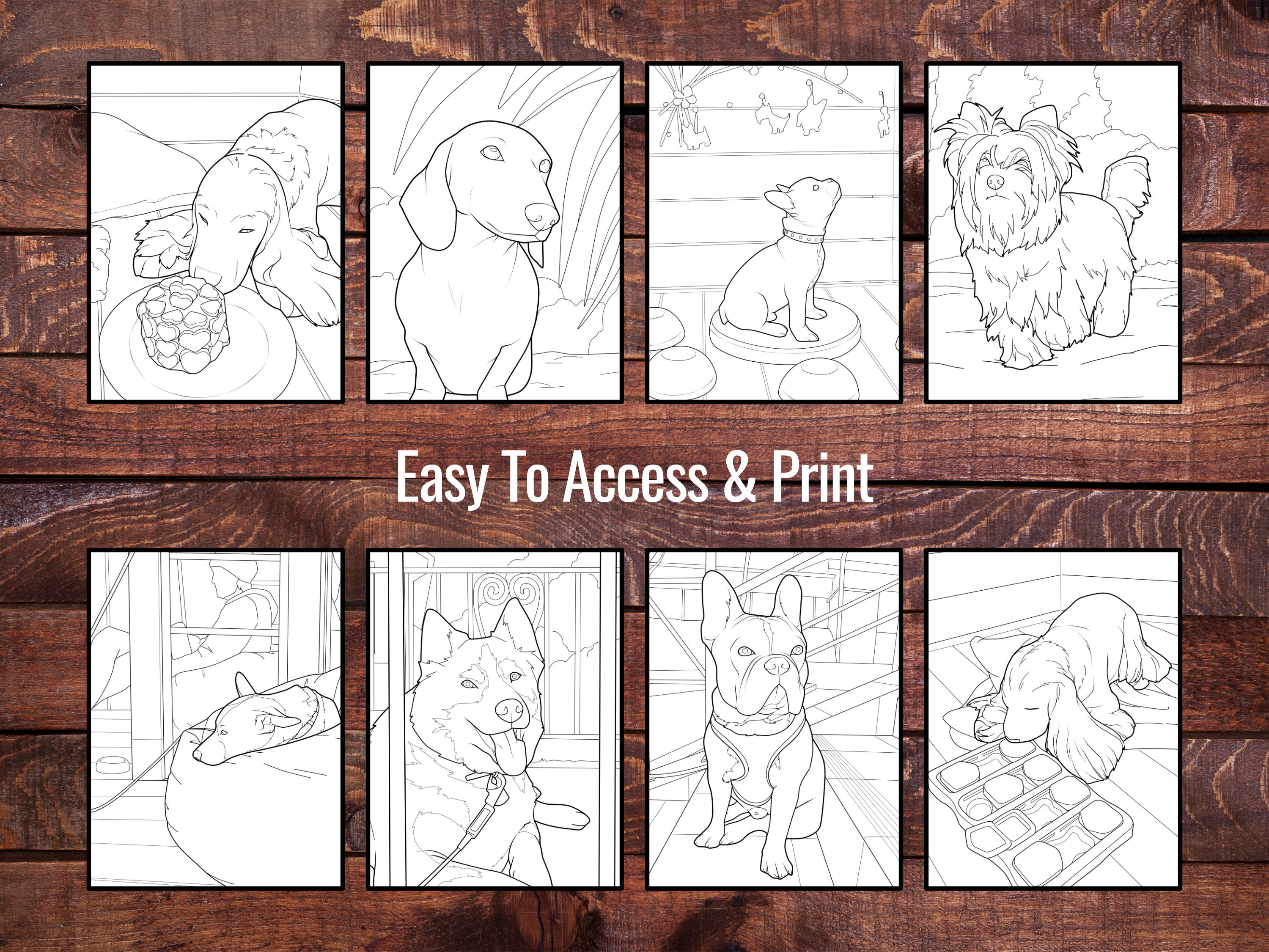 Simple Dogs: Adult Coloring Book, Nature Animals Coloring Pages, Gift ...