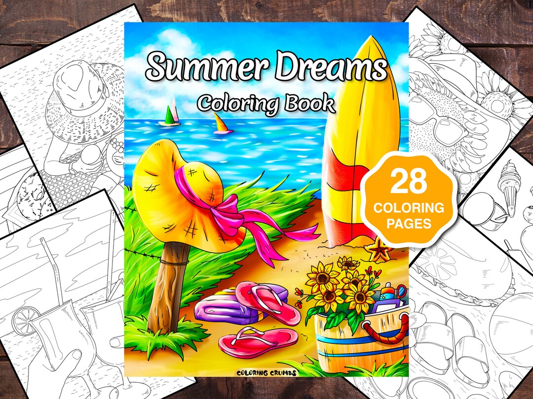 Summer Dreams: Adult Coloring Book,sand Shells Tropical Vacation ...