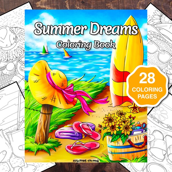 Tropical Vacation Coloring Pages - Etsy