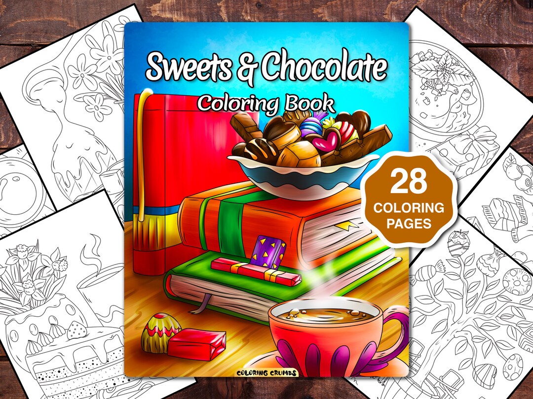 Sweets & Chocolate: Adult Coloring Book, Cake Ice Cream Food Snacks ...
