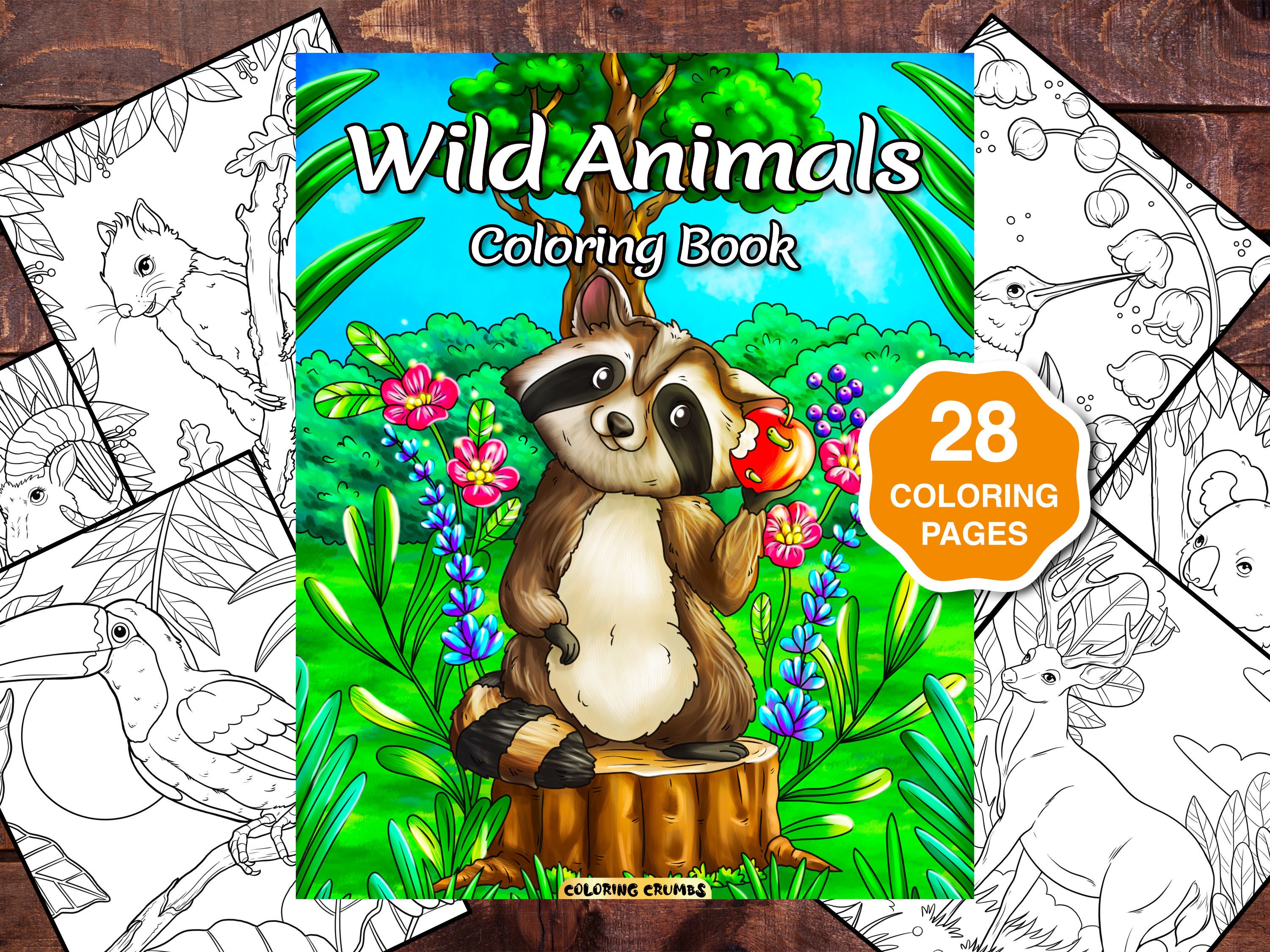 Wild Animals: Adult Coloring Book Nature Animals Coloring - Etsy