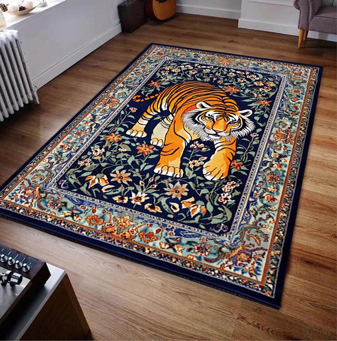 Bengal Tiger Pattern Pop Art Rug, Rugs for Your Living Room, Modern Art ...