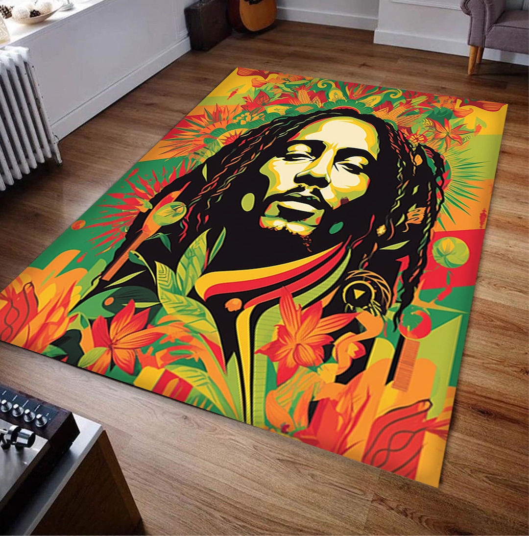 Bob Marley Pattern Rug, Bob Marley,marijuana,weed Rug,bob Marley Fan ...