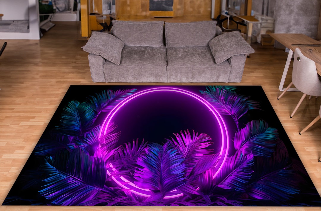 Purple Neon Rug,cool Rug,gaming Illusion Rug, E-spor Rug,neon Look Rug ...