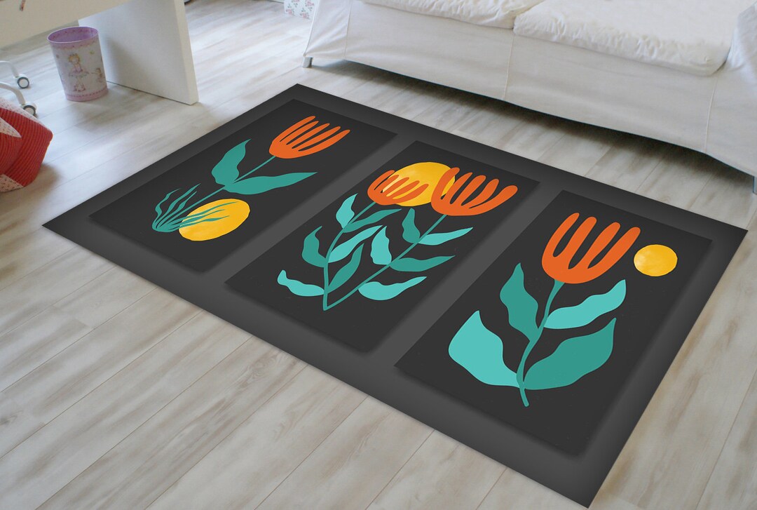 Mid Century, Modern Art Rug,living Room Rug,neutral Abstract Geometric ...