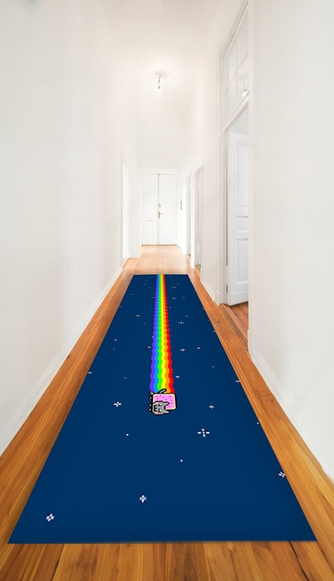Nyan Cat Runner Rug,rainbow Runner Rug,gaming Illusion Rug, Runner Rug ...