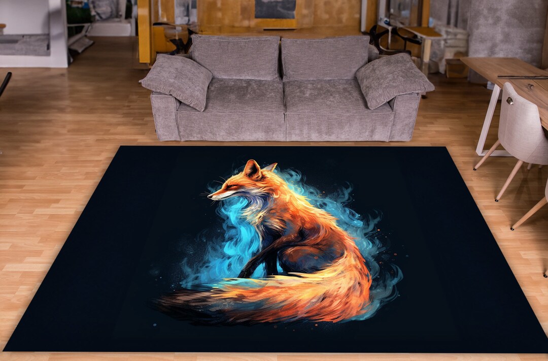 Fox Pattern Rug Art Rug Awesome Trends Rugs for Living Room - Etsy