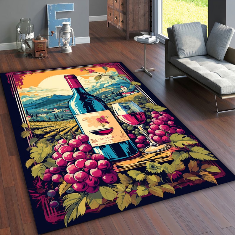 Grape Design,wine Rug,wine Bottle Design, Special Design Rug,fantastic ...