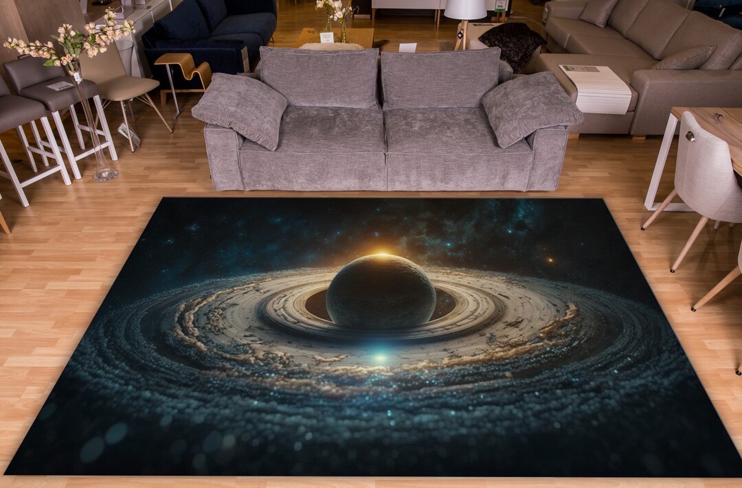 The Infınıte Rug,space Rug, Dark Rug, Saturn Rug, Gift for Boys Girls ...