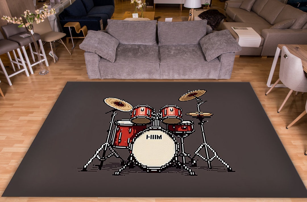 Pixel Art Rug, Drum Set Rug,modern Rug,for Living Room, Popular Rug ...