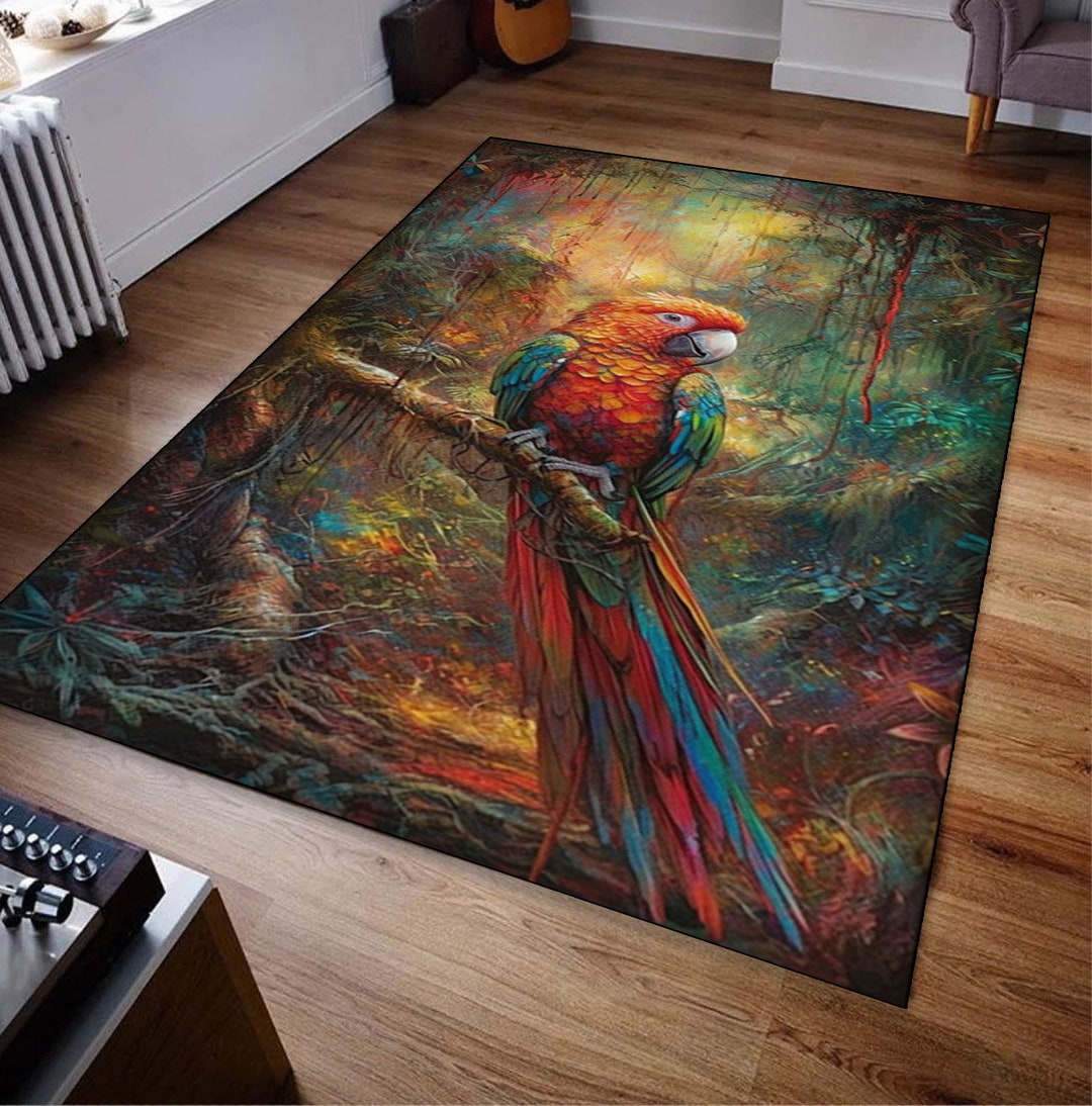 Parrot Rug Design ,vectoral Parrot Design,parrot Design,jungle With a ...