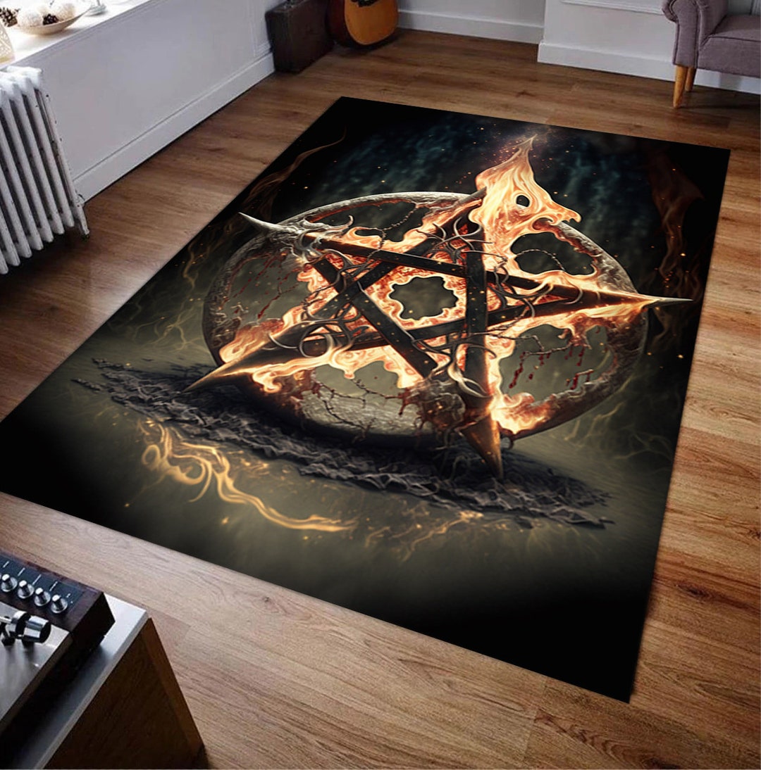 Pentagram Melting Design Rug ,melting Design Pentagram,pentagram ...