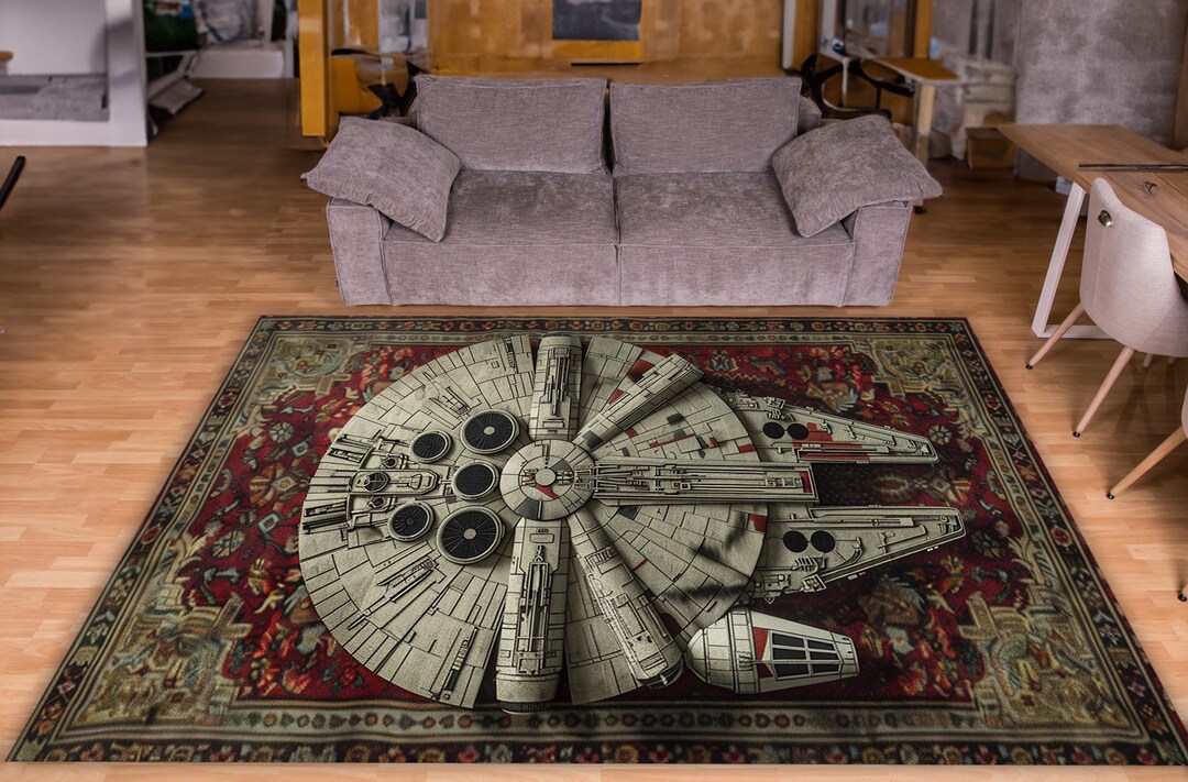 Millenium Falcon Rug, Starwars Rug, Millenium Falcon Shaped, Vintage ...