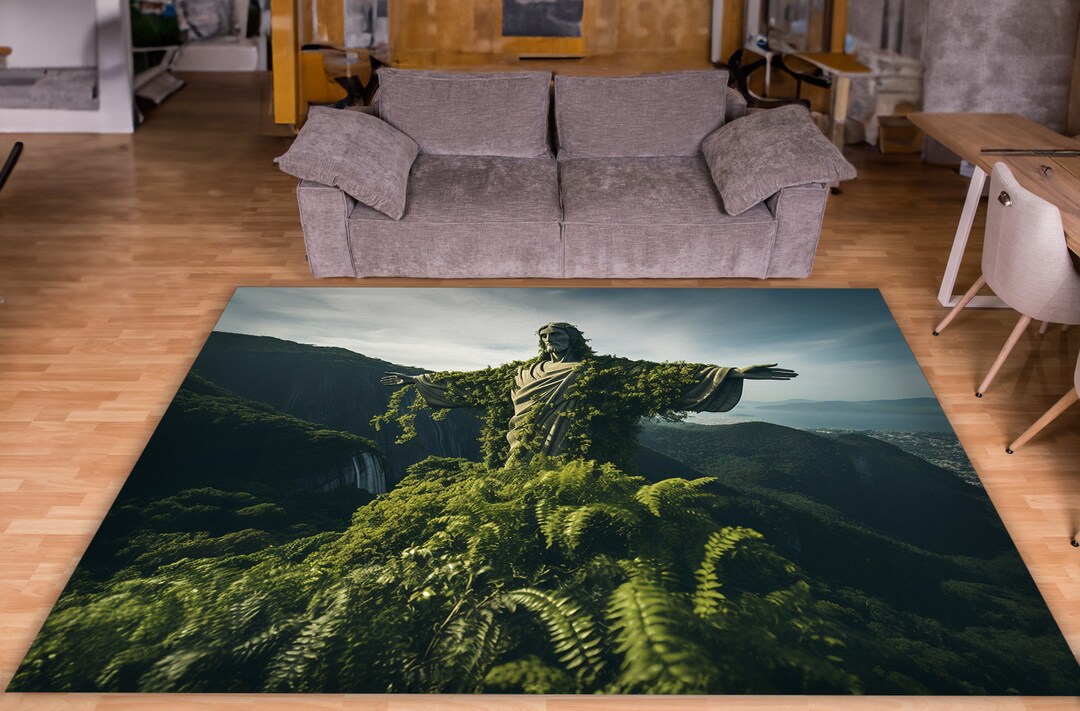 Jesus Rug,jesus Statue Rug,nature Design Rug, Vectoral, Gift for Boys ...