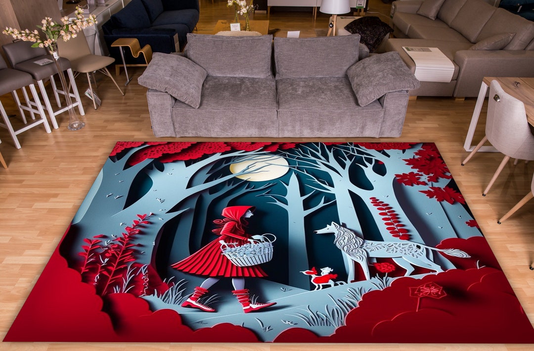 Origami Art Rug,little Red Riding Hood Carpet,origami Rug,living Room ...