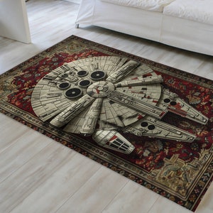 Millenium Falcon Rug, Starwars Rug, Millenium Falcon Shaped, Vintage ...