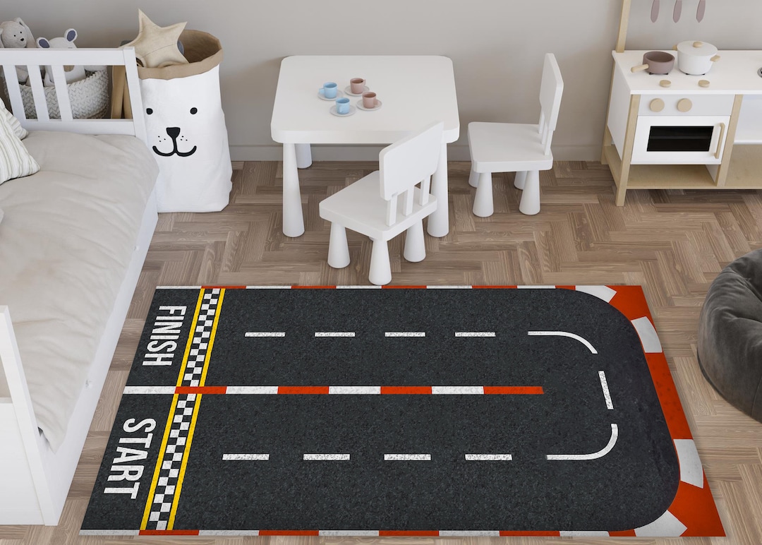 Race Track,kids Play Rug,race Track Rug,start Line ,finish Line,long ...