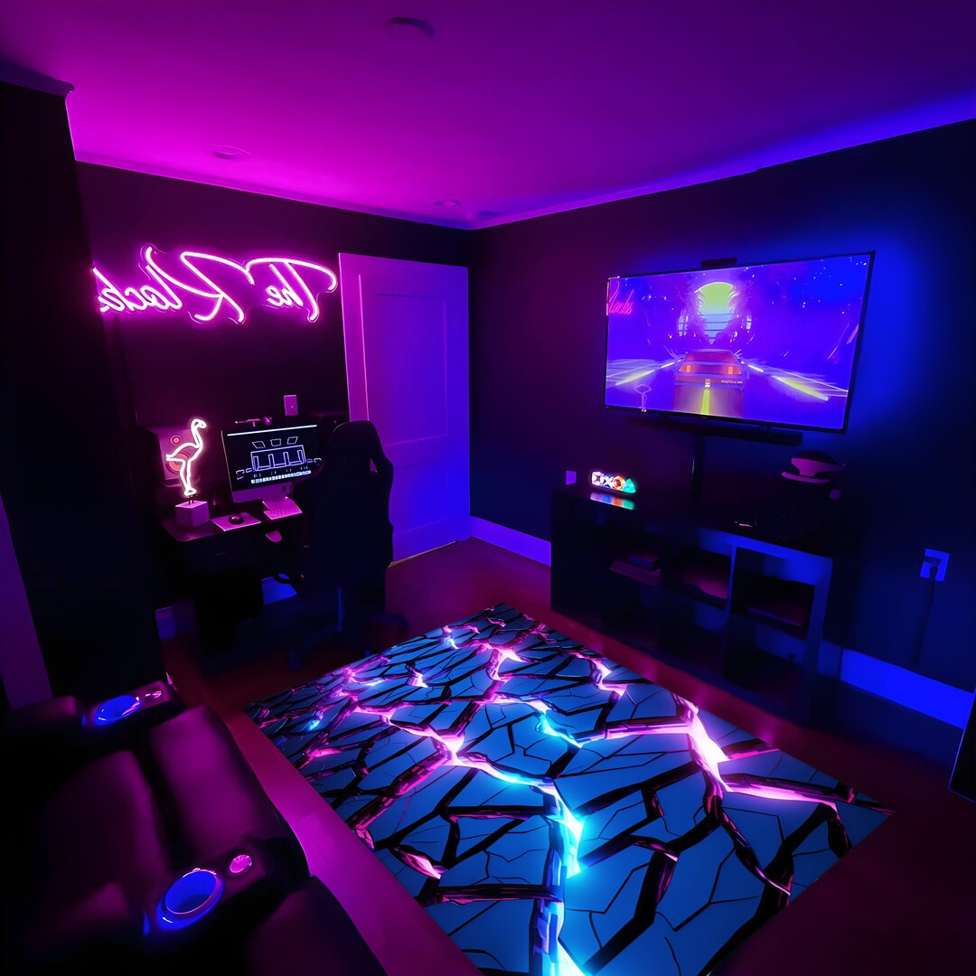 Neon Rug,cool Rug,gaming Illusion Rug, E-spor Rug,neon Look Rug ...