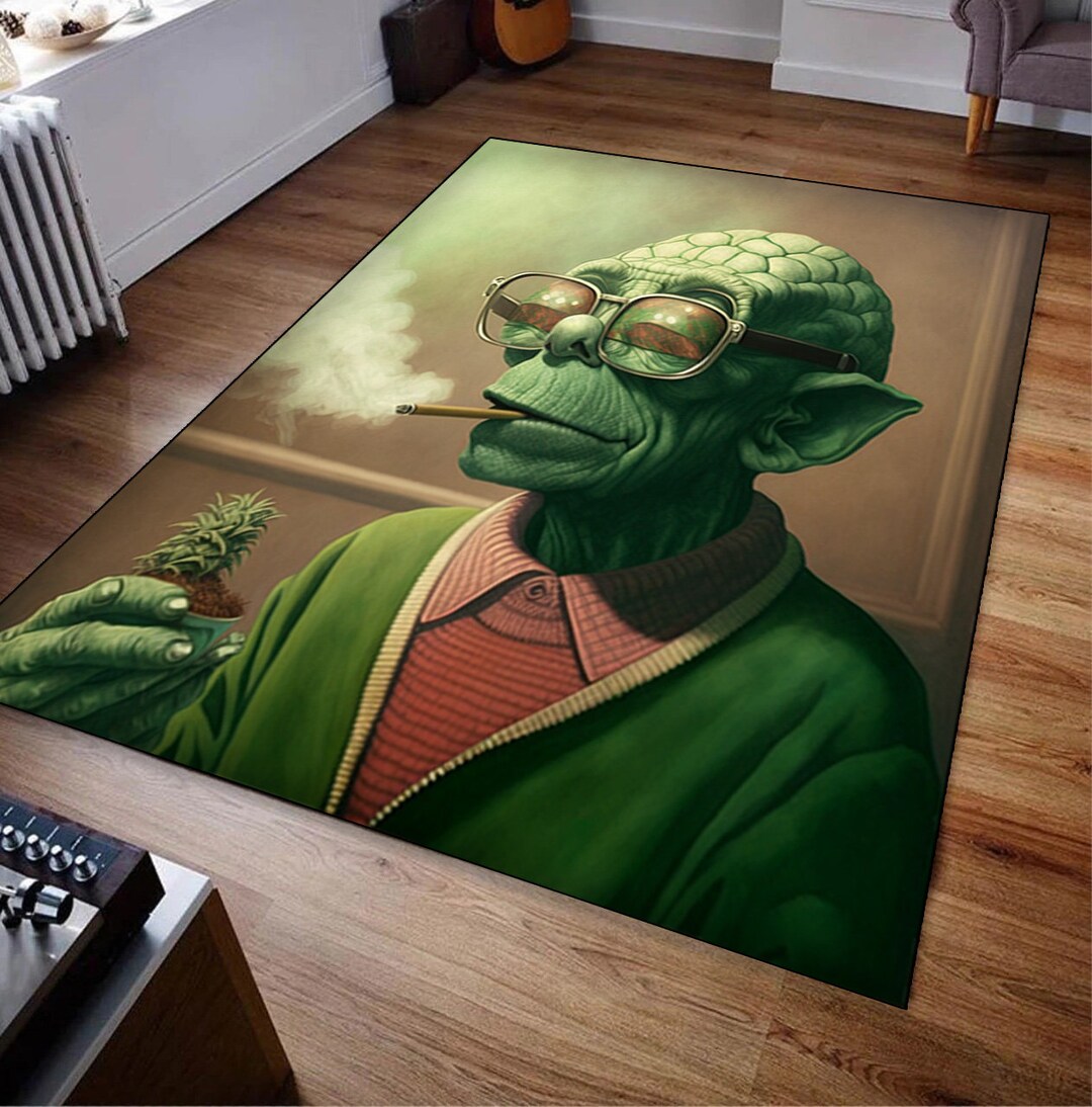 Weed Stlye Design Rug,weed Head Rug,green Rug, Flowers Rug, Gift for ...