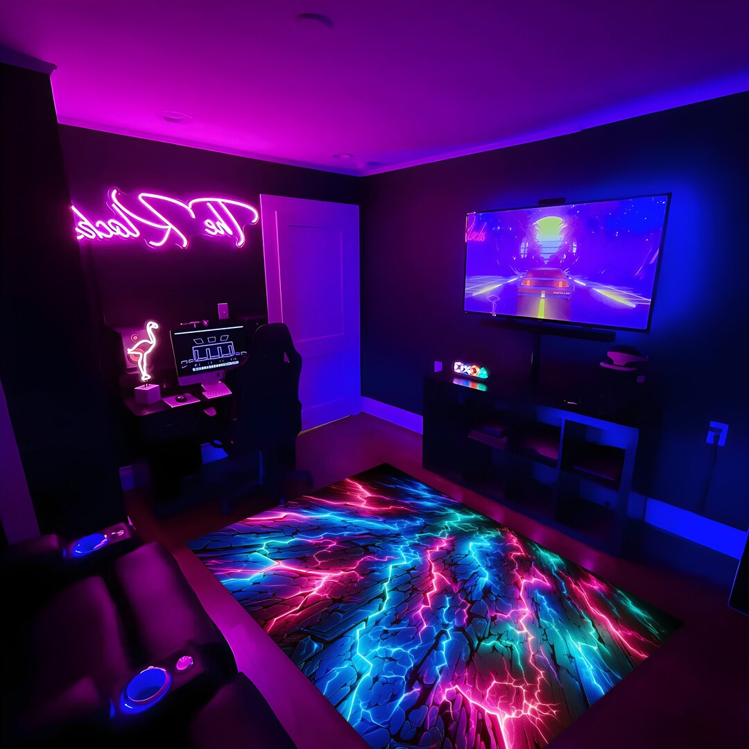 Neon Rug,cool Rug,gaming Illusion Rug, E-spor Rug,neon Look Rug ...