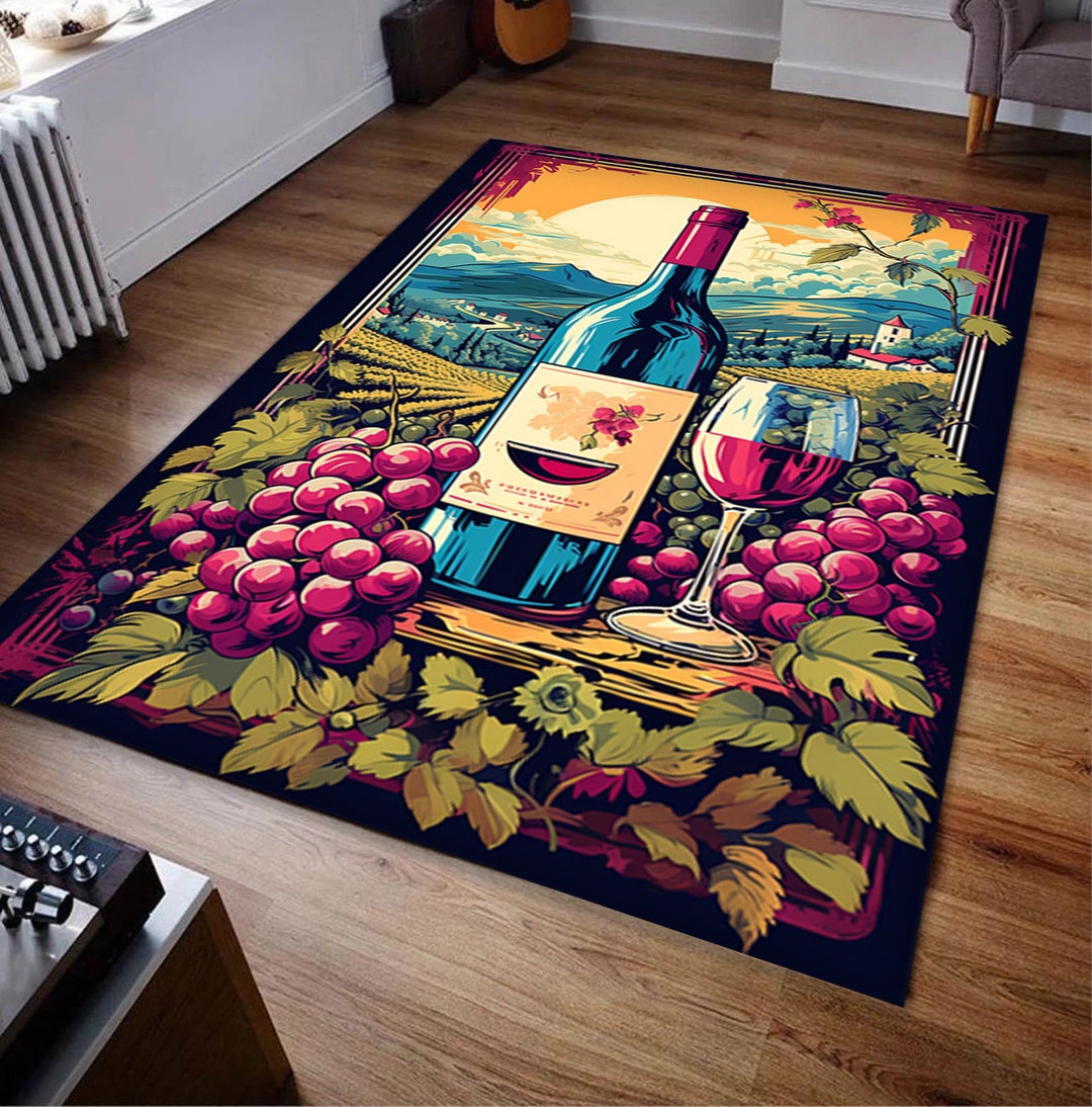 Grape Design,wine Rug,wine Bottle Design, Special Design Rug,fantastic ...