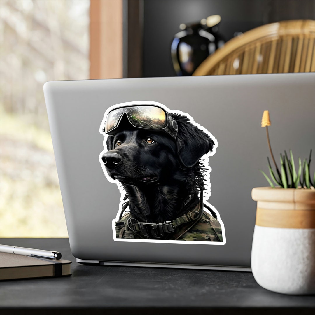 Black Lab High Quality Vinyl Tactical Dog Sticker - Etsy