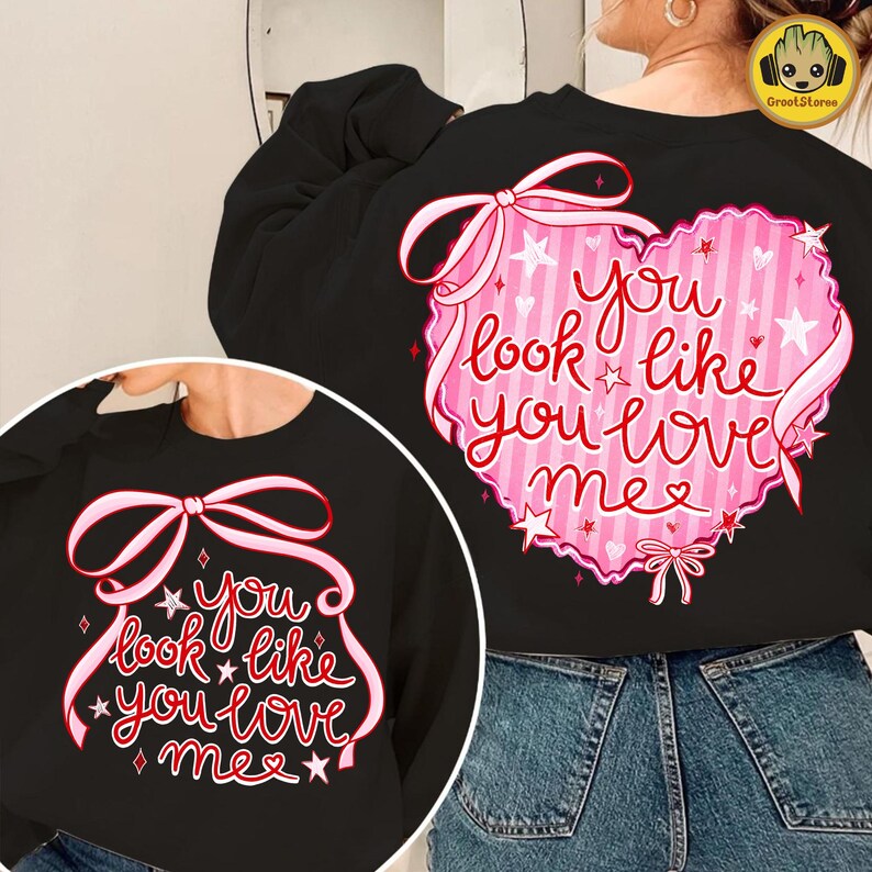 Love Me Valentine PNG, You Look Like You Love Me Clipart, Coquette Bow ...