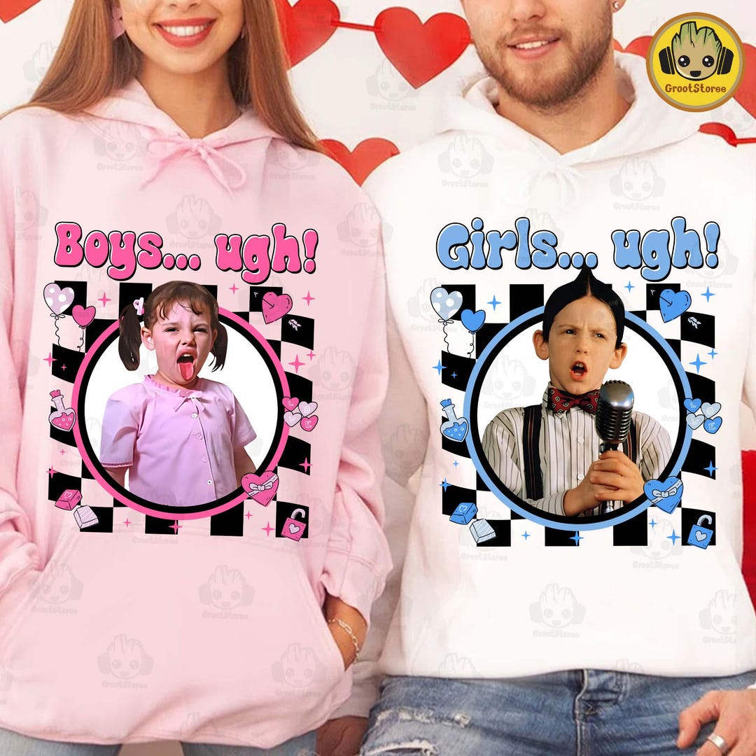Xoxo Girl Ugh Png, Boy Ugh Png, Retro Valentine Png, Valentines Day ...