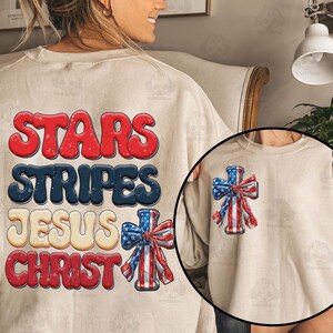 Stars & Stripes and Jesus Christ Png, Christian 4th of July Png ...