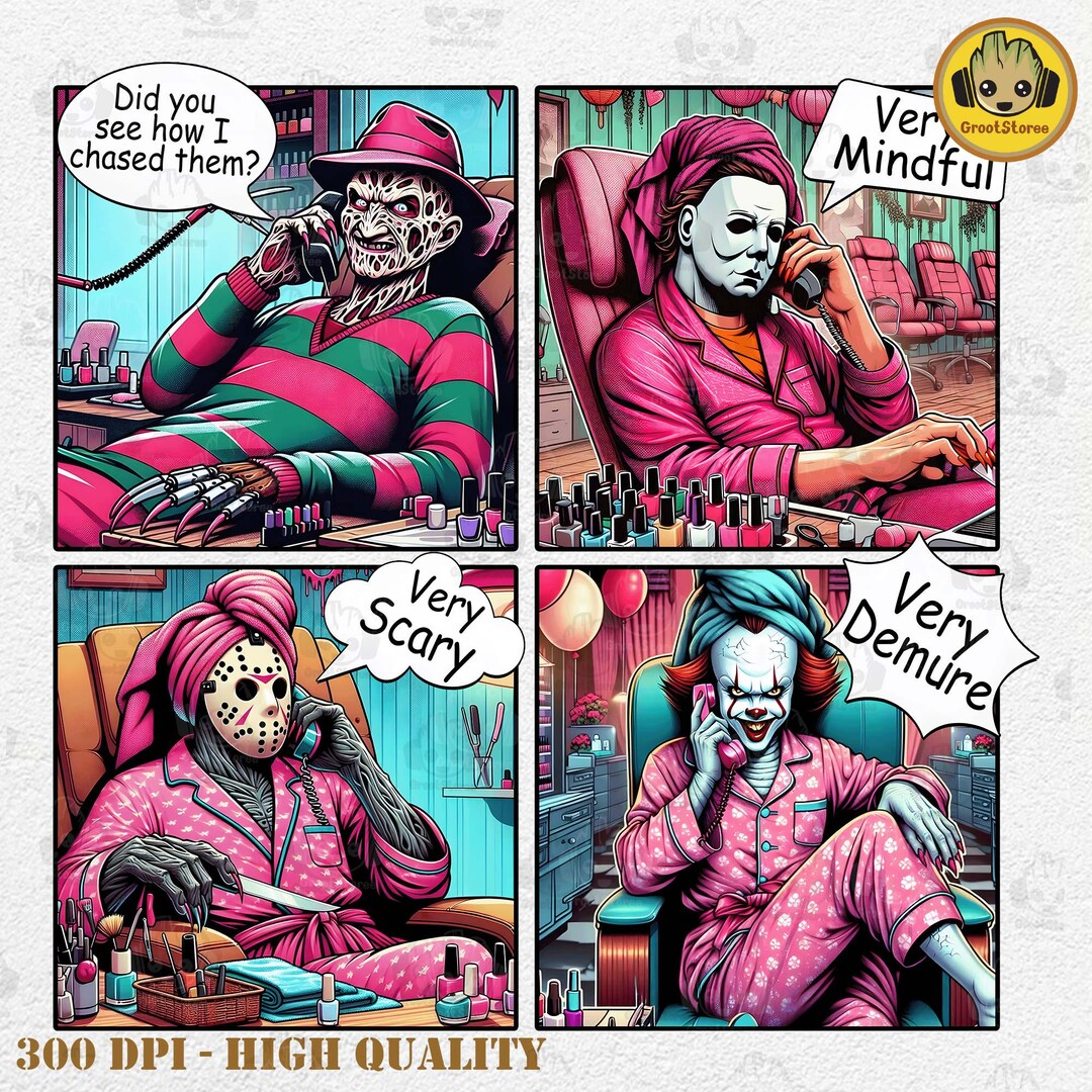 Very Demure Very Mindful Very Scary Png, Pink Killers Scary Png ...