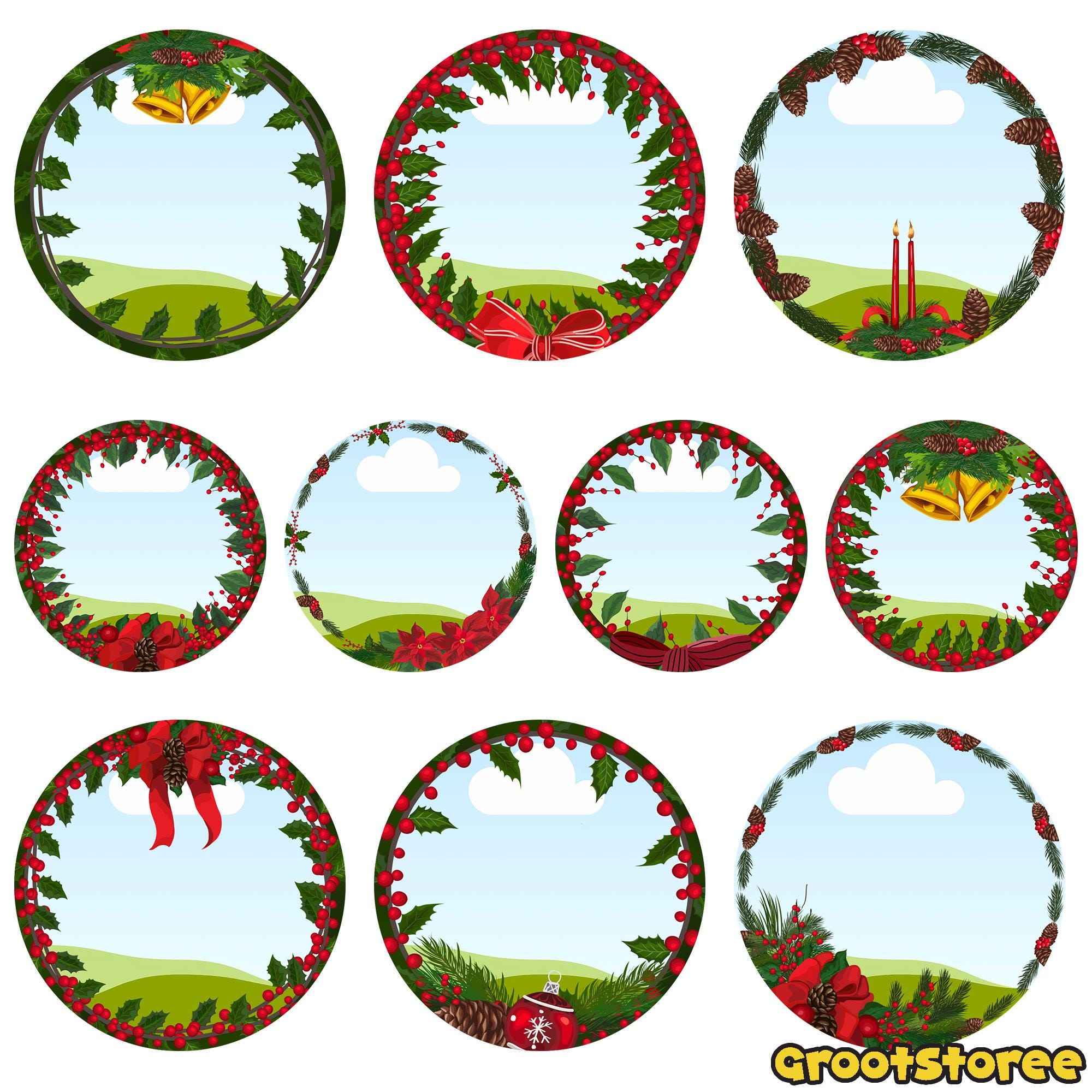 20+ Christmas Photo Ornament Canva Template Bundle, Custom Photo ...