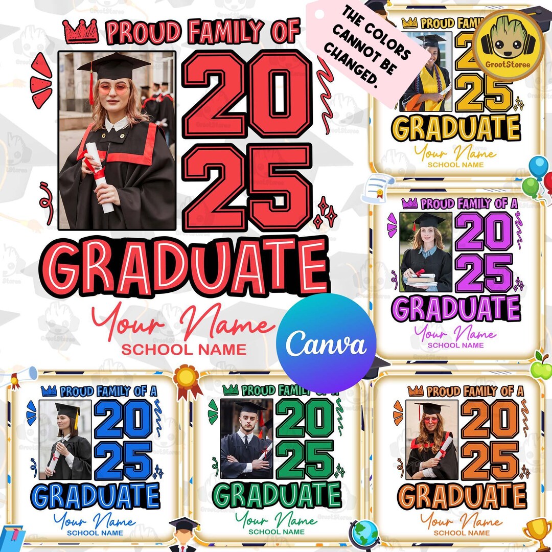 Canva Template Graduation Insert Photos Editable, Pop Out Graduation ...