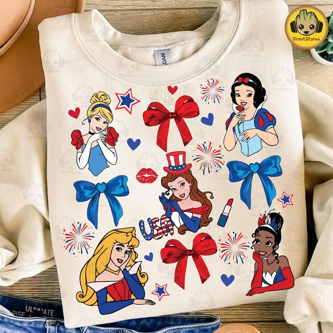 Cartoon Retro America Png, Princess 4th of July Png, Princess America ...