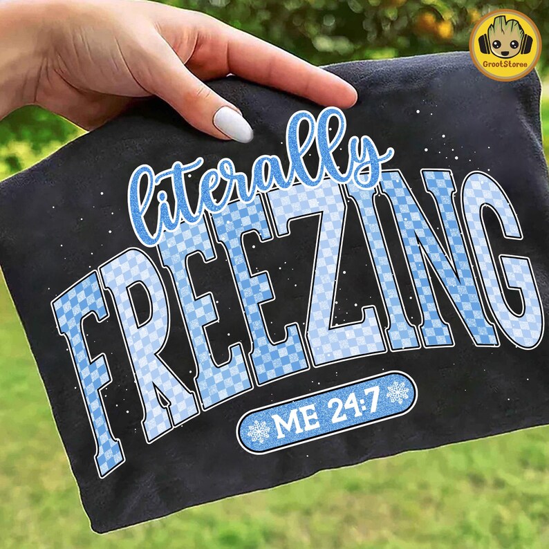 Retro Literally Freezing PNG, Winter Vibes Holiday Design PNG, Freezing ...