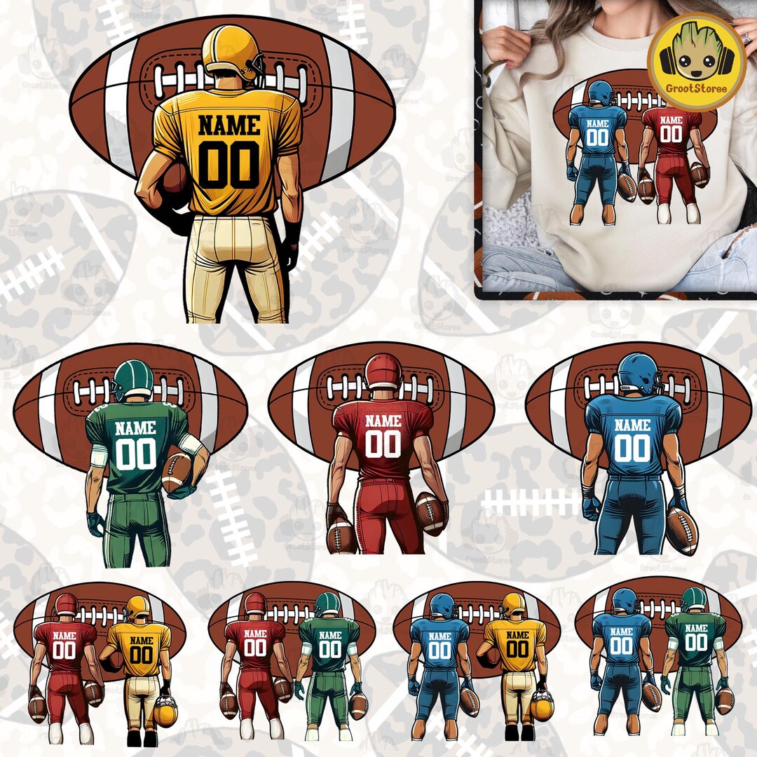 Custom Football Player Png Bundle, Custom Football Season Png, Football ...