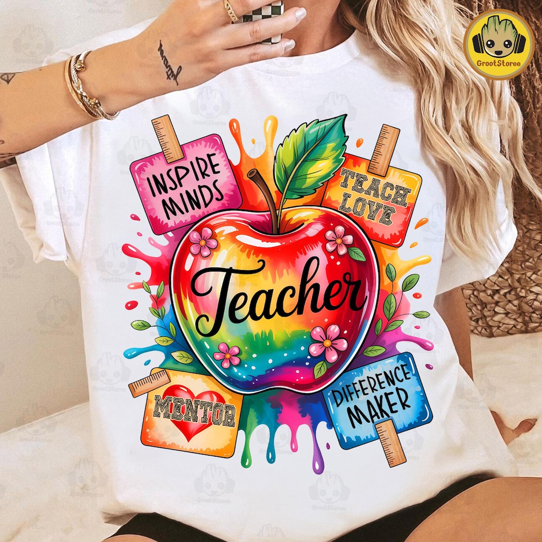Teacher Png, Teaching Shirt PNG, Happy Teacher Appreciation Tshirt ...